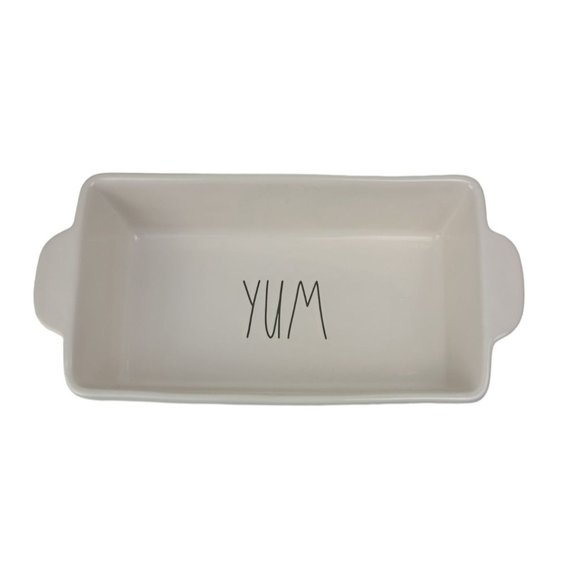 Rae Dunn | Kitchen | Rae Dunn Yum Loaf Baking Pan White Ceramic Large ...